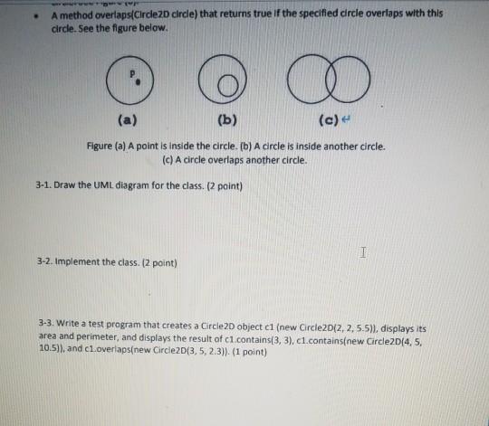 Solved . . 3. Problem Description: Define the Circle2D class | Chegg.com