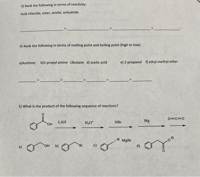 Solved 1) Give the IUPAC name for the following molecules: | Chegg.com