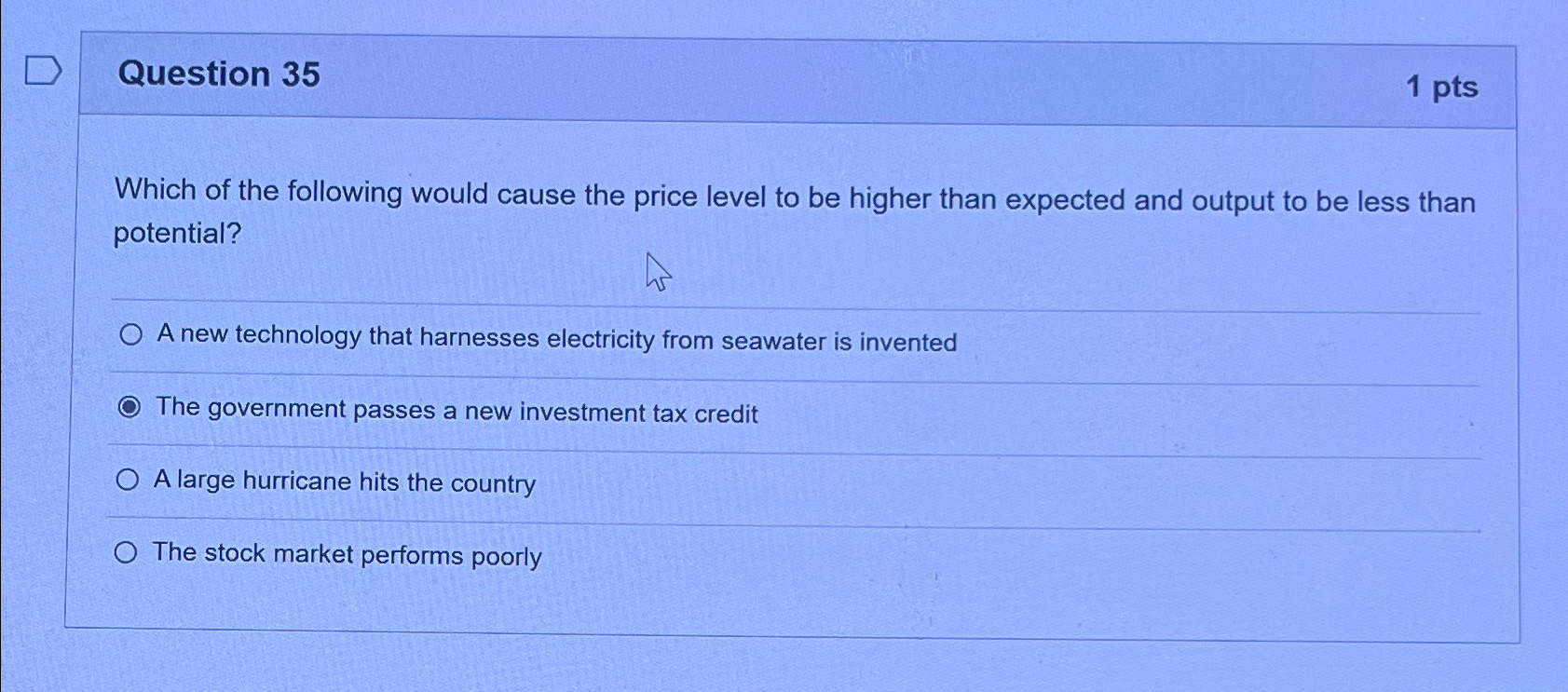 Solved Question 351 ﻿ptsWhich of the following would cause | Chegg.com