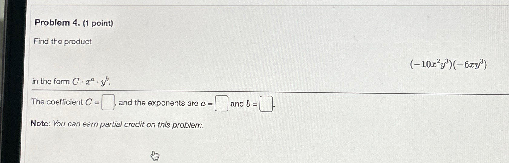 Solved Problem 4. (1 ﻿point)Find the | Chegg.com