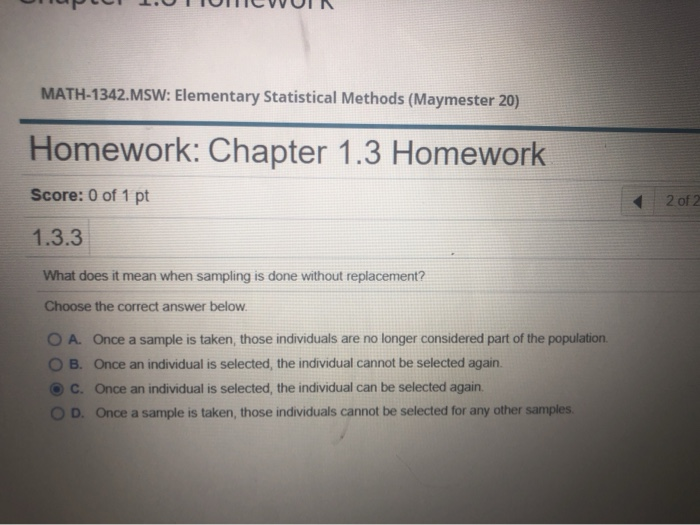 Solved MATH-1342. MSW: Elementary Statistical Methods | Chegg.com
