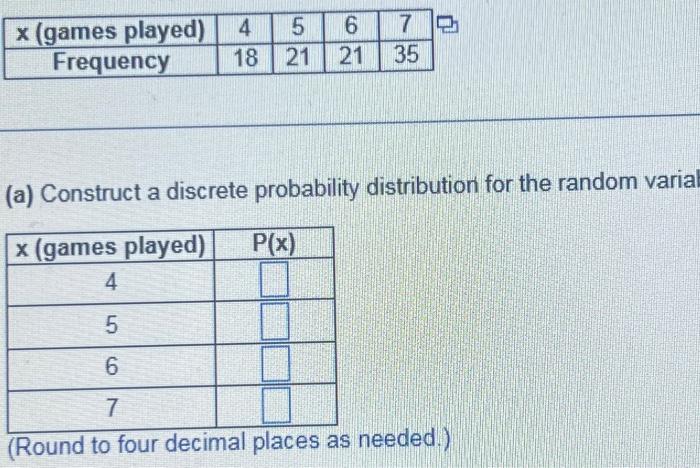 Solved (a) Construct a discrete probability distribution for | Chegg.com