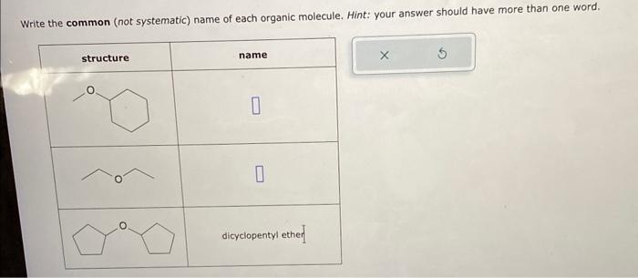 Solved Write the common (not systematic) name of each | Chegg.com
