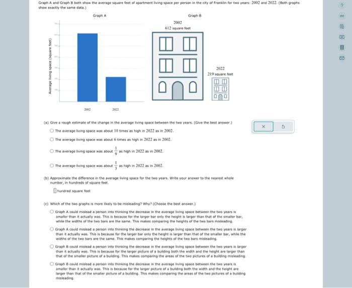 Graph A and Graph B both show the average square feet | Chegg.com