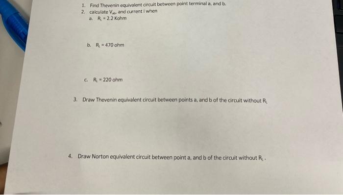 1. Find Thevenin equivalent circuit between point | Chegg.com