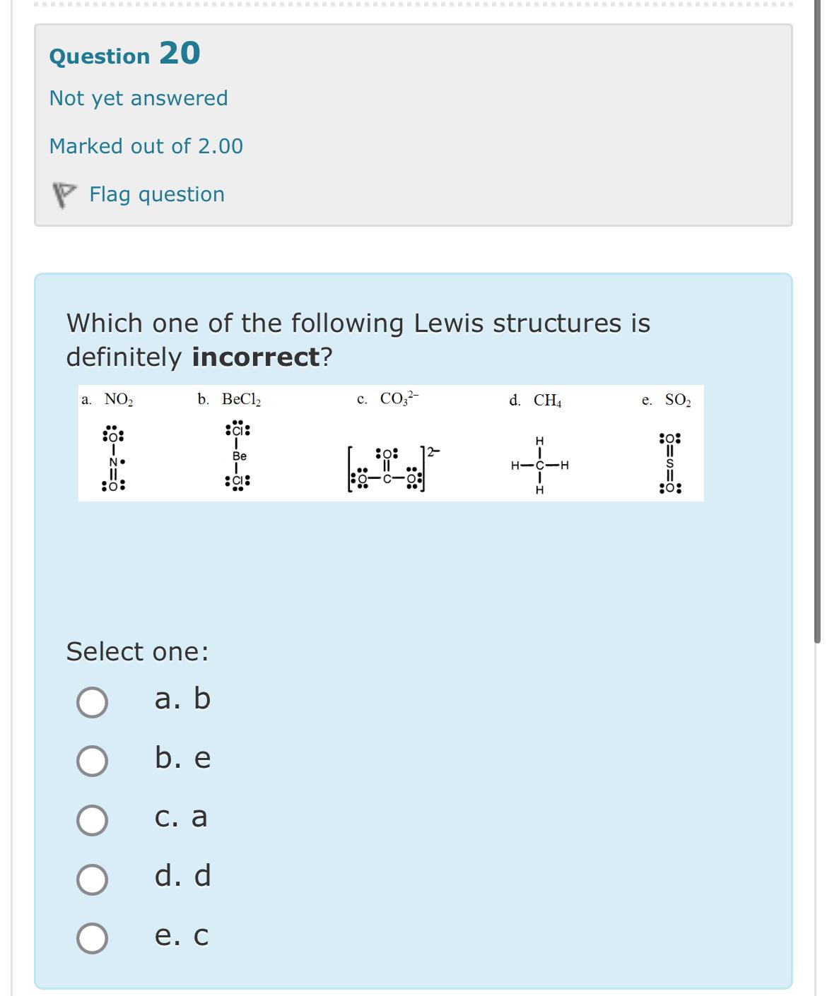 Solved Question 20Not yet answeredMarked out of 2.00Flag | Chegg.com