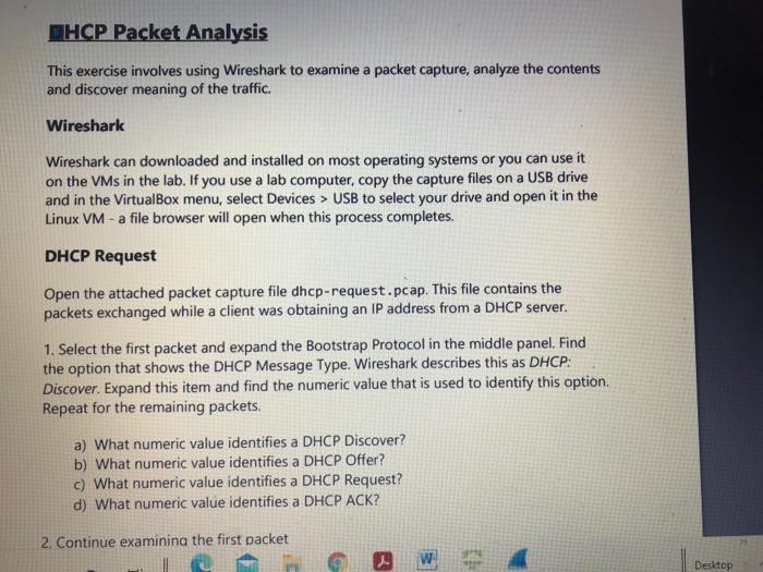 Solved Phcp Packet Analysis This Exercise Involves Using