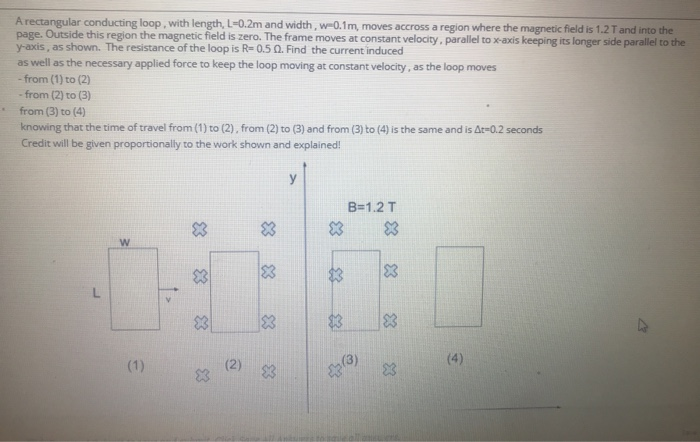Solved A rectangular conducting loop, with length, L=0.2m | Chegg.com