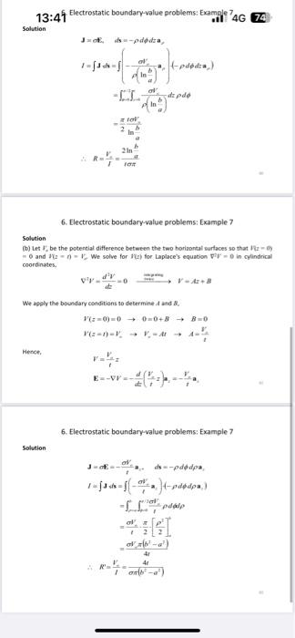 Solved 6. Electrostatic boundary-value problems: Example 7 A | Chegg.com