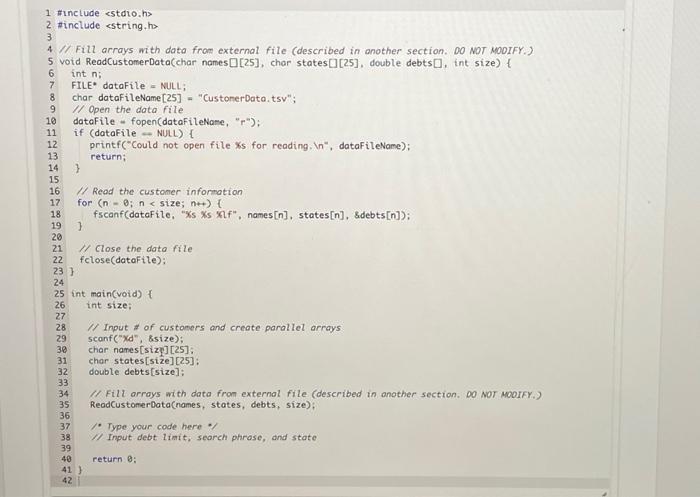 Solved Program Specifications Write a program to search | Chegg.com