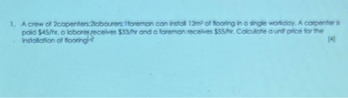Solved 1. A crew of 2ooperitess Robourest foremon con irstof | Chegg.com