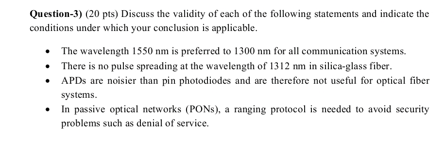 Solved Question-3) (20 ﻿pts) ﻿Discuss the validity of each | Chegg.com
