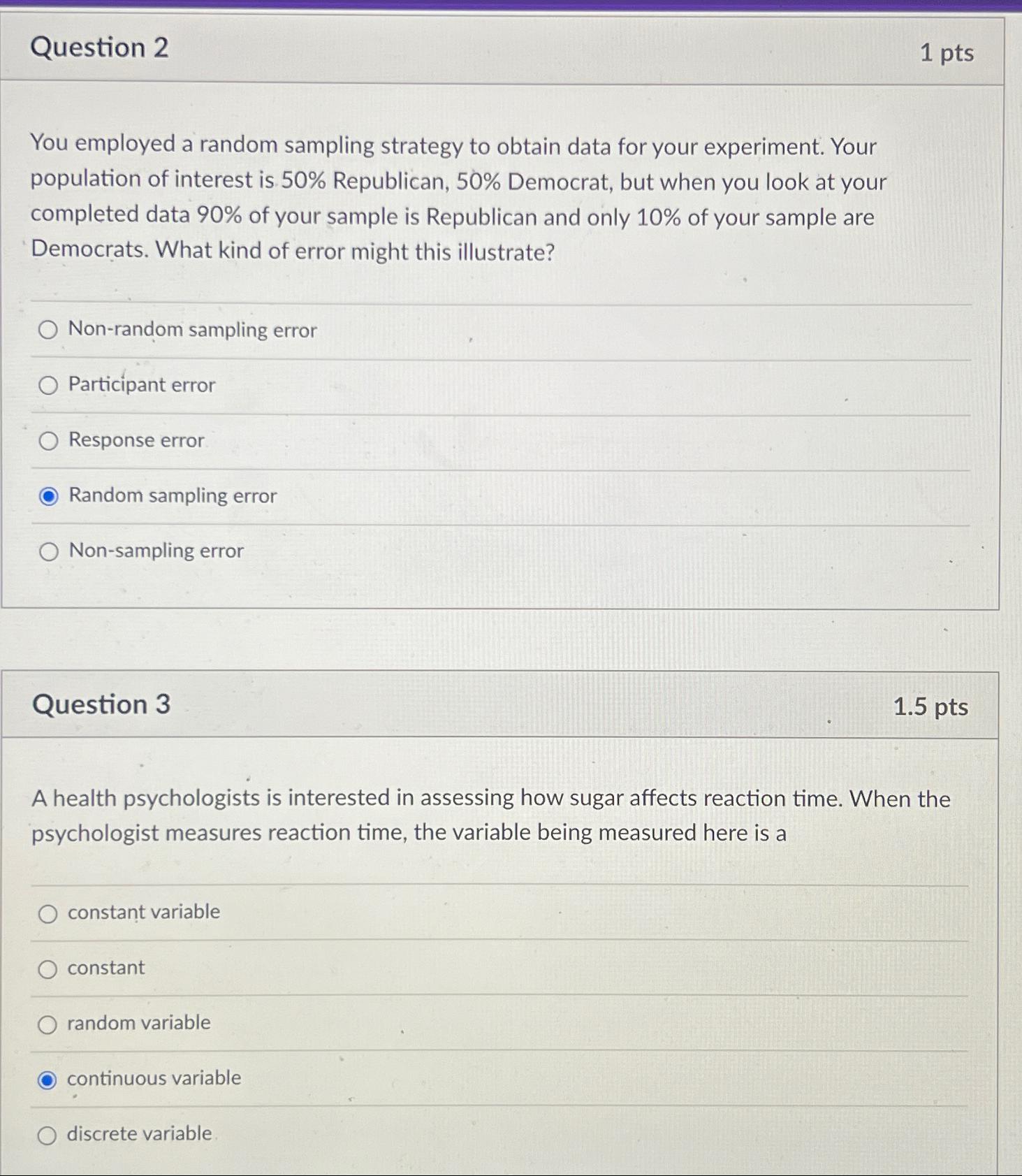 Solved Question 21 ﻿ptsYou employed a random sampling | Chegg.com