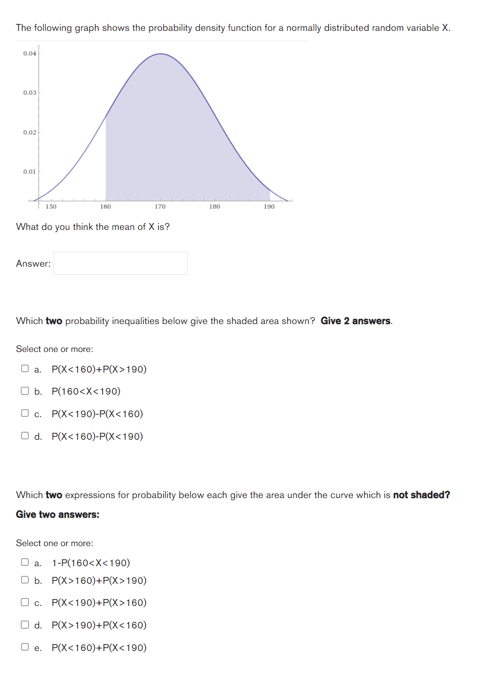 Solved The following graph shows the probability density | Chegg.com