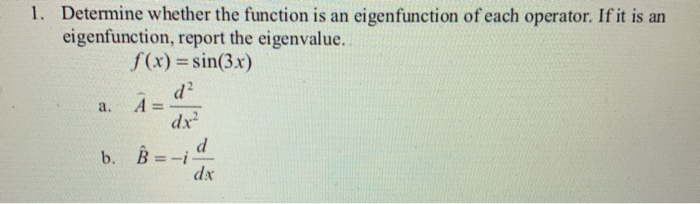 Solved Determine whether the function is an eigenfunction of | Chegg.com