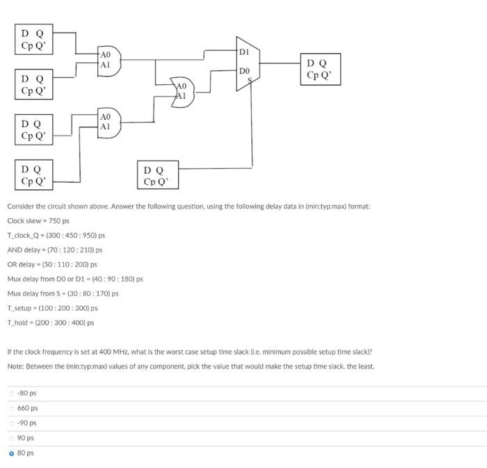 Solved then what is the maximum allowed delay for the logic | Chegg.com
