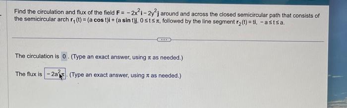 Solved Find the circulation and flux of the field | Chegg.com