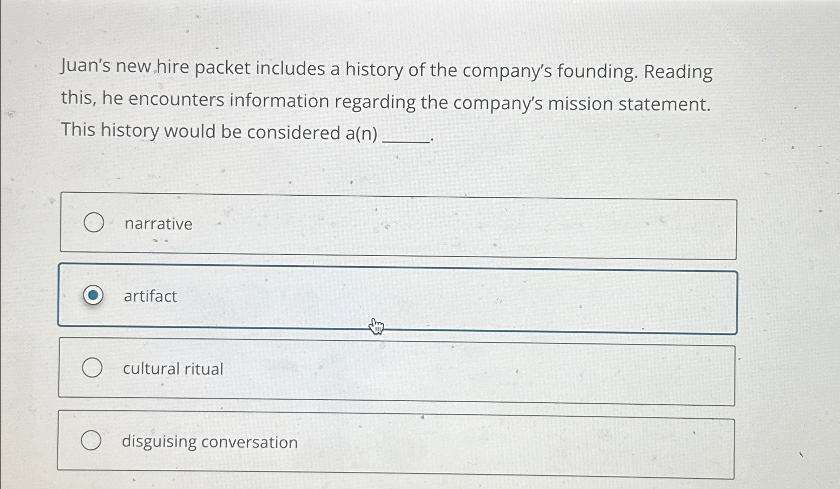 Solved Juan's new hire packet includes a history of the | Chegg.com