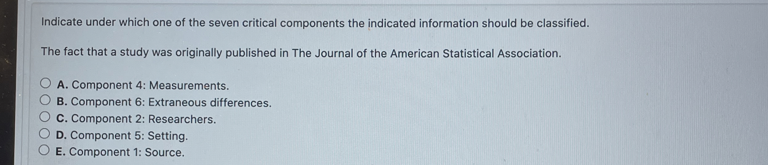 Indicate under which one of the seven critical | Chegg.com