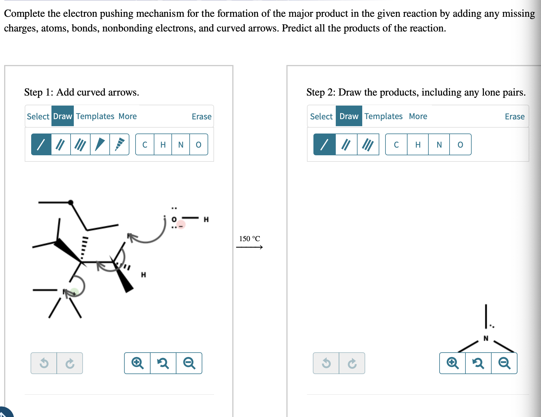 Solved Complete the electron pushing mechanism for the | Chegg.com