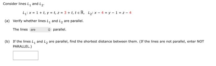 Solved Consider lines L1 and L2 | Chegg.com