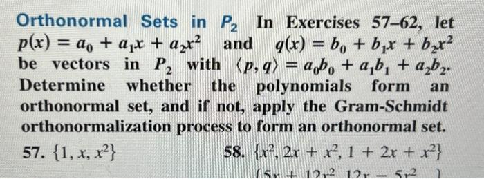 Solved Orthogonal and Orthonormal Sets In Exercises 1−12, | Chegg.com