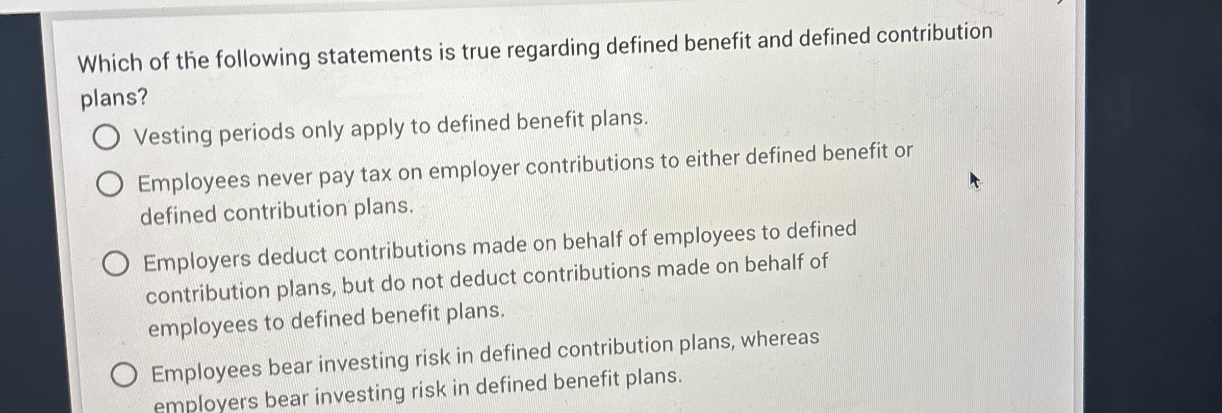 Solved Which of the following statements is true regarding | Chegg.com