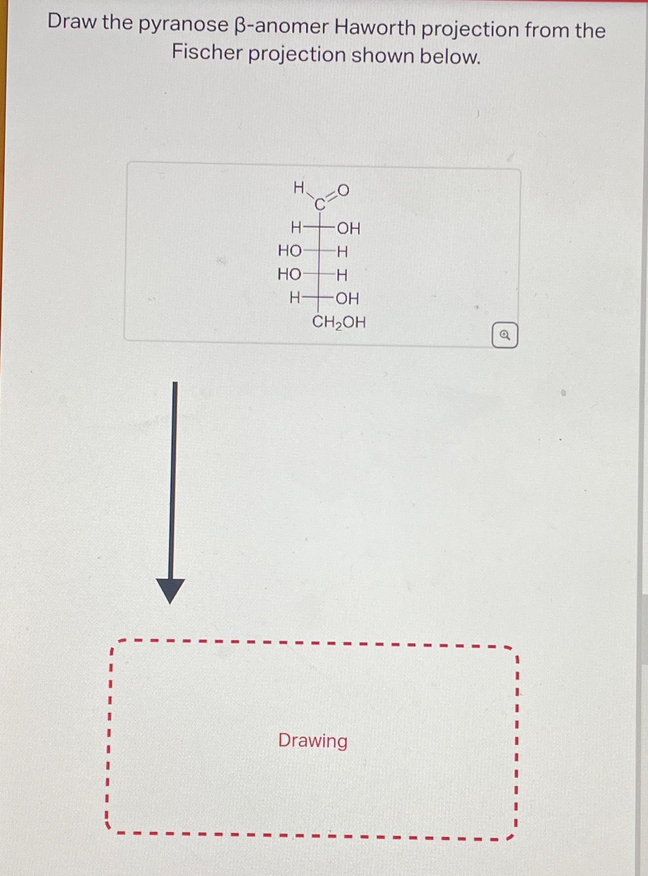 Solved Draw the pyranose β-anomer Haworth projection from | Chegg.com
