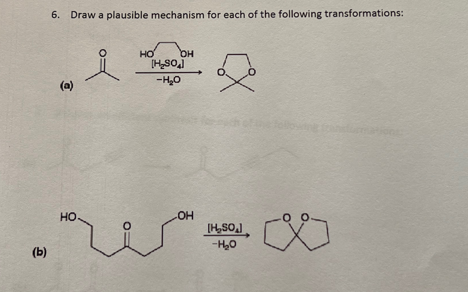 Solved Draw a plausible mechanism for each of the following | Chegg.com