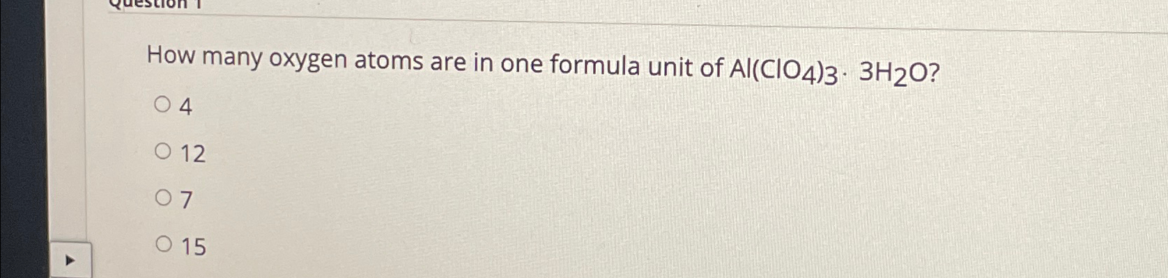 Solved How many oxygen atoms are in one formula unit of | Chegg.com