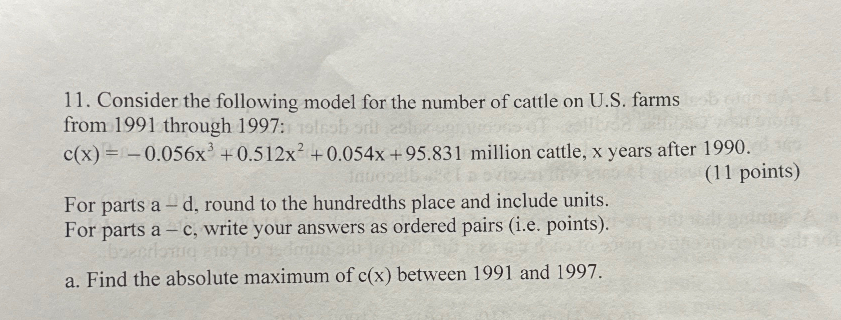 Solved Consider the following model for the number of cattle | Chegg.com