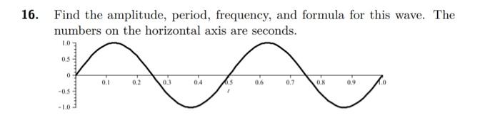 Solved 6. Find the amplitude, period, frequency, and formula | Chegg.com