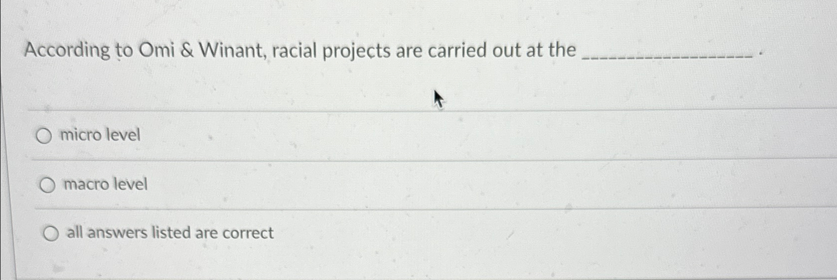 Solved According to Omi & Winant, racial projects are | Chegg.com