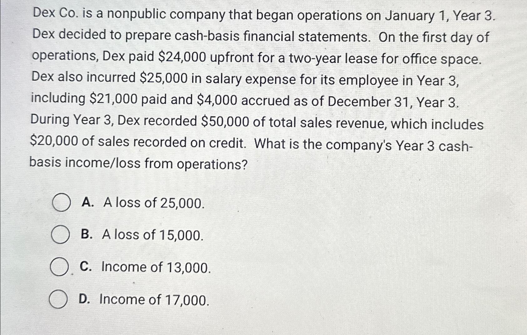 Solved Dex Co. ﻿is a nonpublic company that began operations | Chegg.com