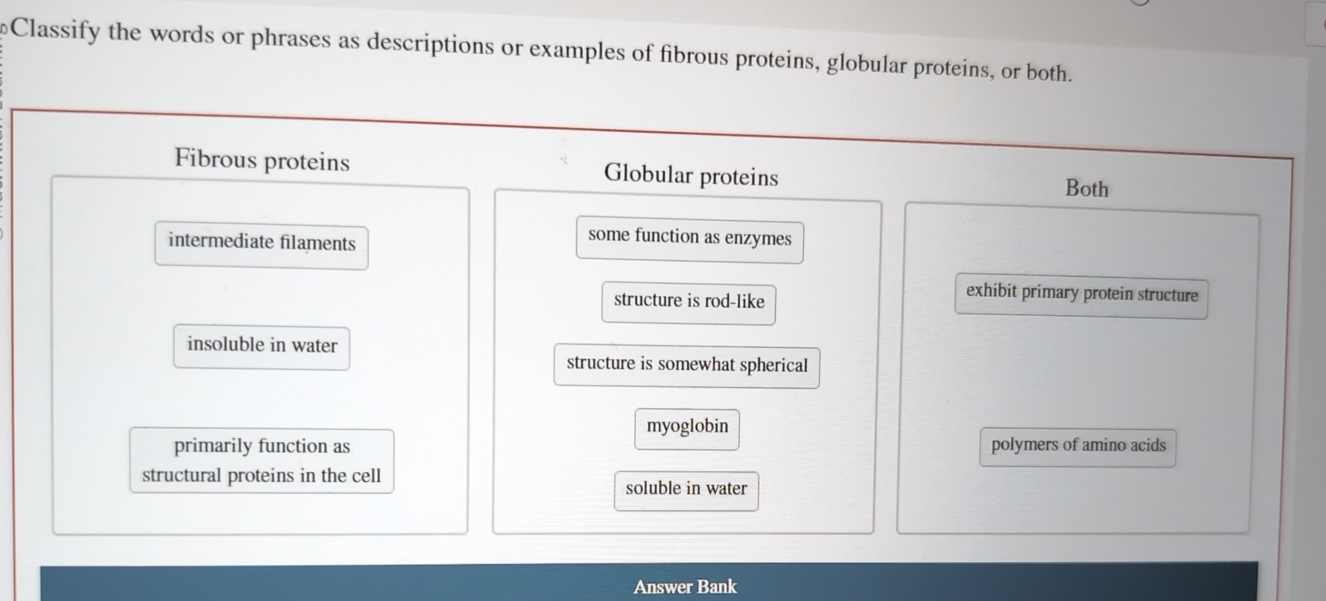 Solved Classify the words or phrases as descriptions or | Chegg.com