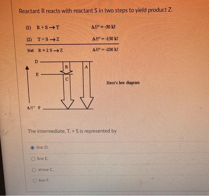 Solved Reactant Rreacts with reactant S in two steps to | Chegg.com