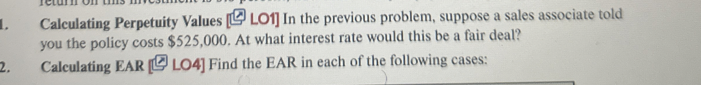 Solved Calculating Perpetuity Values [O1] ﻿In the previous | Chegg.com