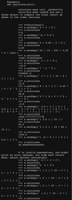 Section 2: The Calculator class (50 points) Implement | Chegg.com