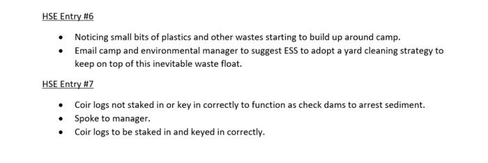 Solved Please summarise each HSE scenario (and add more | Chegg.com