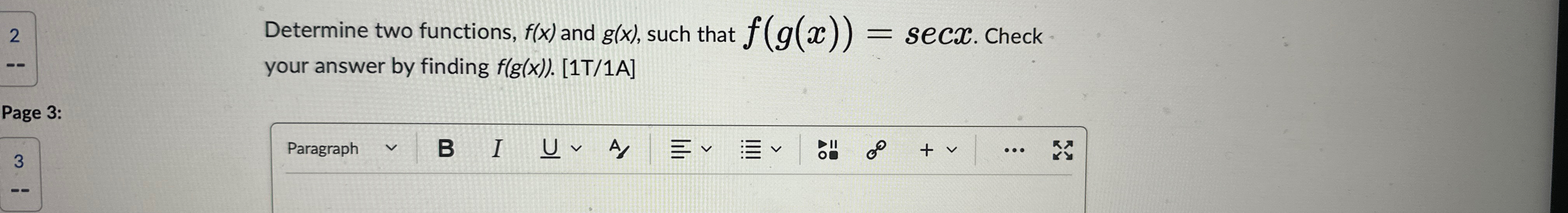Solved Determine two functions, f(x) ﻿and g(x), ﻿such that | Chegg.com