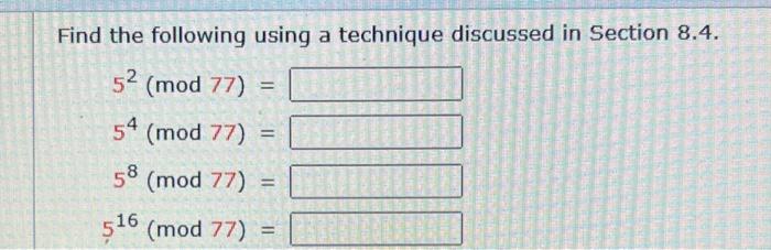 Solved Find the following using a technique discussed in | Chegg.com