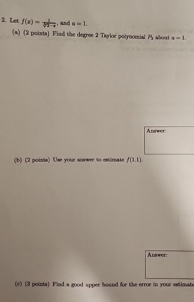 Solved Let f(x)=12-x3, ﻿and a=1.(a) (2 ﻿points) ﻿Find the | Chegg.com
