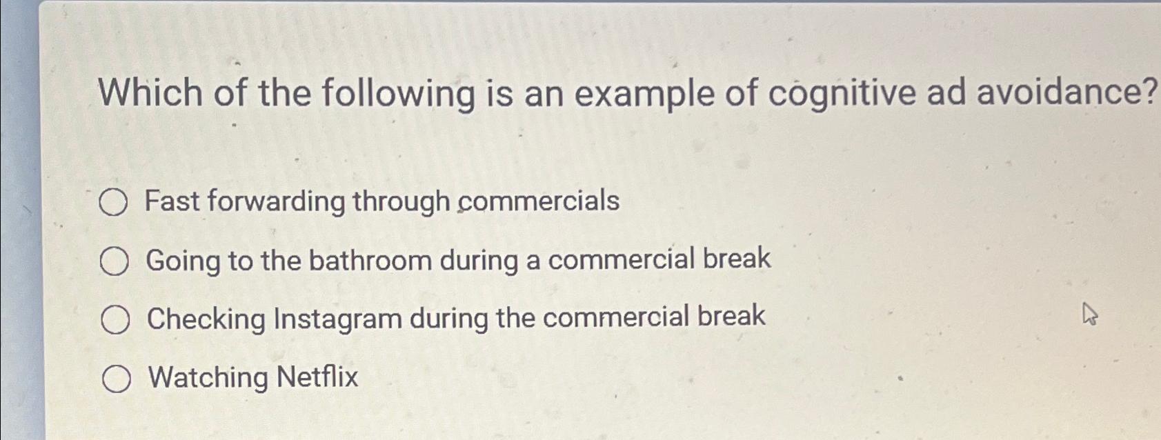 Solved Which of the following is an example of cognitive ad | Chegg.com