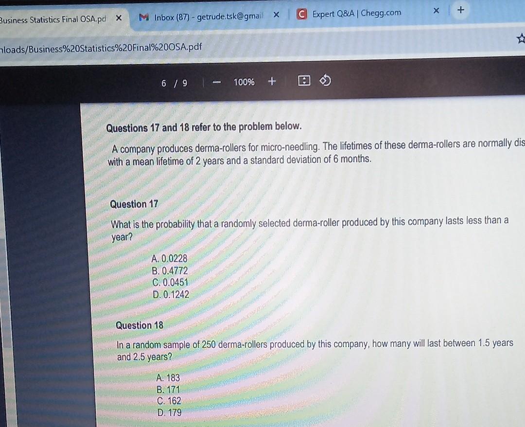 Solved Questions 9-12 refer to the problem below. The volume | Chegg.com