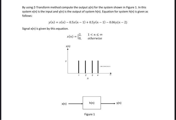Solved By using Z-Transform method compute the output y(n) | Chegg.com