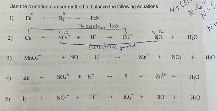 Solved Use the oxidation number method to balance the | Chegg.com