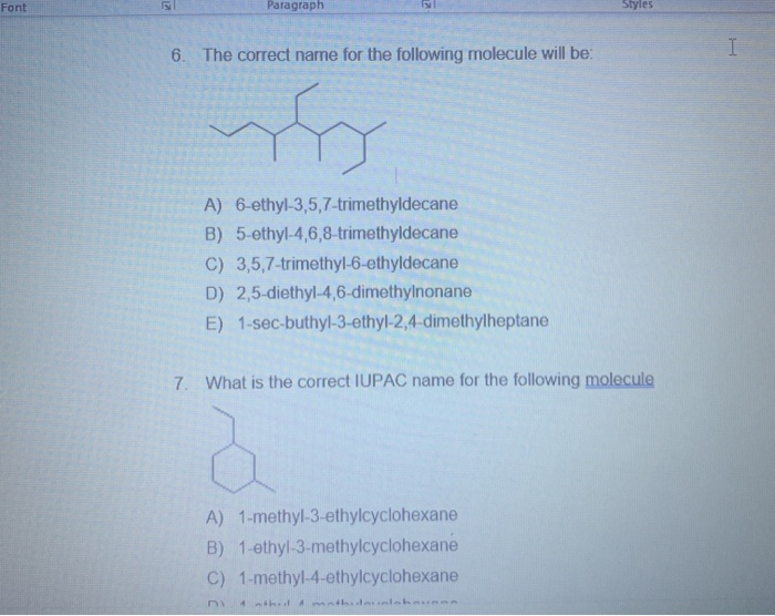 Solved 4. What will be the bond line formula of the | Chegg.com