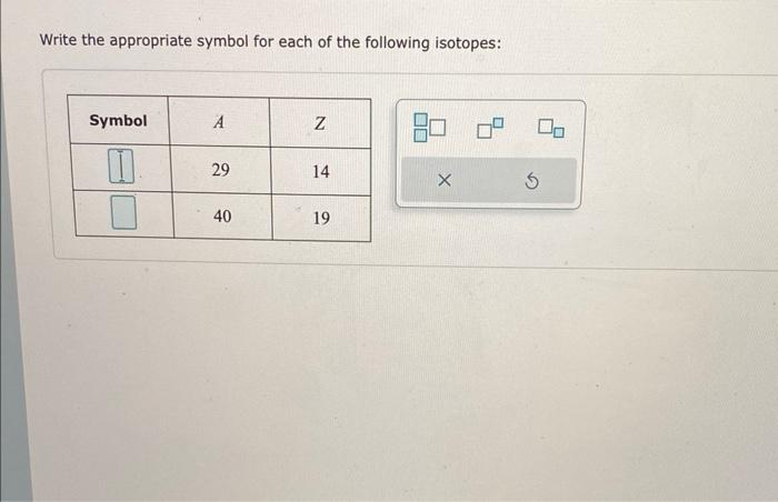 Solved Write the appropriate symbol for each of the | Chegg.com