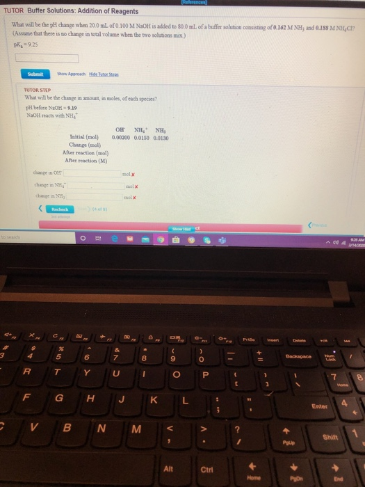Solved TUTOR Buffer Solutions: Addition of Reagents What | Chegg.com