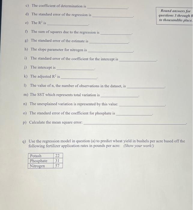 Solved Part 1: Analvsis of Regression Output Use the | Chegg.com
